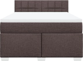 Box spring postel s matrací tmavě hnědá 140x190 cm textil 3288186