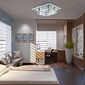 Křišťálové stropní LED svítidlo APP406-C chrom/neutrální bílá