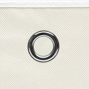 Úložné boxy 4 ks bílé 32 x 32 x 32 cm textil 288349
