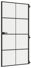 vidaXL Interiérové dveře úzké černé 102,5x201,5 cm tvrzené sklo hliník