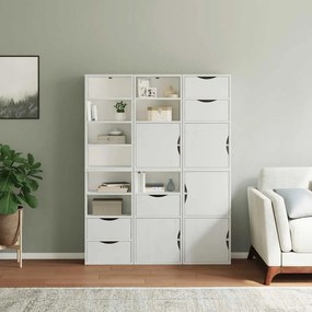 Boční skříňky 6 ks "ODDA" Bílá 40x24x79 cm Borovicový masiv 3365355