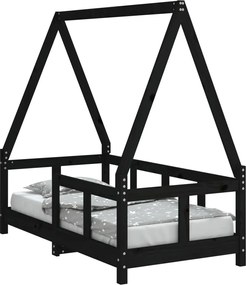 vidaXL Dětská postel 70 x 140 cm masivní borové dřevo [834458] Barva: Černá