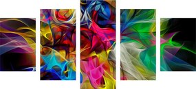 5-dílný obraz abstraktní barevný chaos Varianta: 100x50