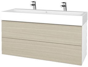 Dřevojas Koupelnová skříň VARIANTE SZZ2 120 Varianta: N01 Bílá lesk / D04 Dub