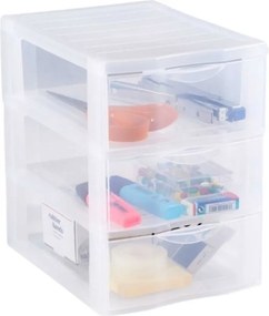 SUNDIS Úložný box se 3 zásuvkami, transparentní, ORGAMIX A5
