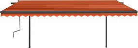 vidaXL Ručně zatahovací markýza se sloupky 5 x 3 m [3070176] Barva: antracitová