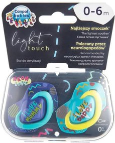 Canpol babies Silikonová šidítka symetrická set Light touch NEON LOVE růžové 6-18 m