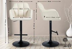 Barová židle Natoma umělá kůže černá konstrukce – krémová