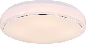 GLOBO LED stropní svítidlo KALLE, 24 W, bílé/chrom, pr. 37,5 x 7,5 cm
