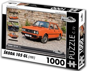 Retro-auta puzzle č. 72 škoda 105 gl (1981) 1000 dílků