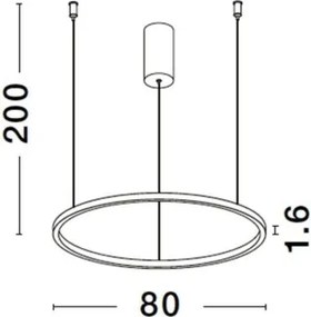 Závěsné LED svítidlo NOVA LUCE TARQUIN 46W 3000K 9345607 stmívatelné Triac