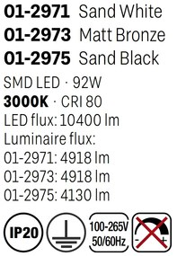 Černé stropní LED svítidlo CENTRIX 01-2975 - teplé světlo 3000K