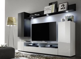Casarredo - Komfort nábytek Obývací stěna, sestava LINE 2 černá/bílá lesk
