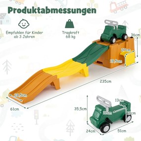 Costway Horská dráha Up a Down Rozšiřitelná dětská horská dráha Zelená + Žlutá +