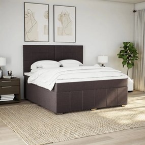 Box spring postel s matrací tmavě hnědá 180x200 cm textil 3291750