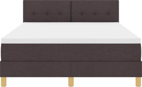 Postel s boxspringem s čelo Tmavě hnědá 140 x 190 cm textil 3338919