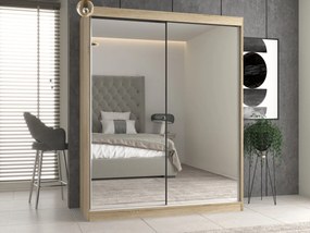 Šatní skříň se 2 zrcadly IGA 160 cm dub sonoma