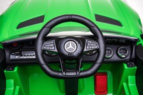 Dětské elektrické autíčko s dálkovým ovládáním BestBerg BBCC-10G – Mercedes-Benz AMG GT R / nosnost 25 kg / Li-Ion baterie / zelená