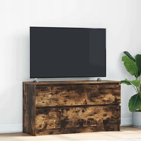 Tv Skříňka Betonově Šedá 100X35X54 Cm Kompozitní Dřevo Kouřový dub 100 cm