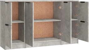 Příborníky 3 ks betonově šedé kompozitní dřevo 3115847
