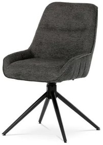 Autronic Moderní jídelní židle Židle jídelní a konferenční, tmavě šedá látka, černé kovové nohy, otočný mechanismus (HC-536 GREY2)