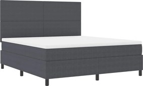 Postel s boxspringem s čelo Tmavě šedá a bílá 180 x 200 cm 3337568