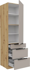 ARIA li | vysoká skříňka 60 DKS-210 3S1F potravinová | UNI DVÍŘKA | 60 cm | PREMIUM BOX | artisan/béžová