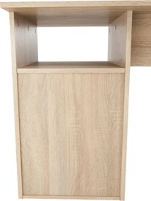 Rohový PC stůl, dub sonoma / bílá, Maurus NEW MA11