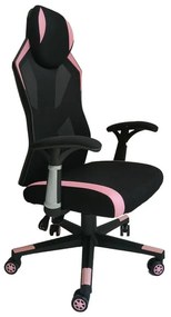 Dalenor Herní židle Gaming Soft, textil, černá / růžová