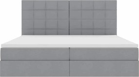 Postel s úložným prostorem a matrací Světle šedá 200 x 200 cm 3371802