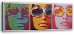 Gario Obraz na plátně Barevný obličej ženy v brýlích Rozměry: 90 x 30 cm