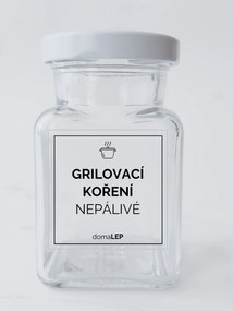 Samolepka na kořenky GRILOVACÍ KOŘENÍ NEPÁLIVÉ průhledná 5 × 5 cm tučné písmo