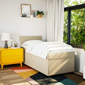 Box spring postel s matrací krémová 80 x 200 cm textil 3288013