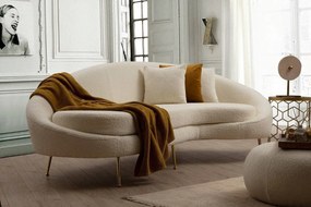 Designová 3-místná sedačka Zeena 255 cm krémová