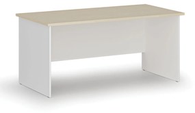 Kancelářský psací stůl rovný PRIMO WHITE, 1600 x 800 mm, bílá/buk