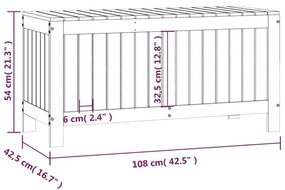 Petromila Zahradní úložný box šedý 108 x 42,5 x 54 cm masivní borovice