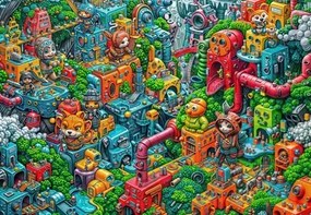 GRAFIKA Puzzle Art Collection: Robotopia / 1000 dílků / 69 × 47,8 cm