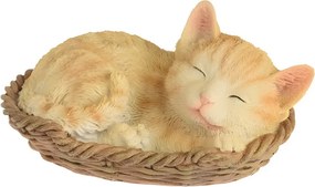 Dekorační koťátko v košíku 17 × 9 cm