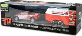 AMEWI RC Pickup Die Cast s karavanem červená / RC auto / 1:64 / RTR /