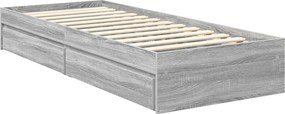 Postel s úložným prostorem se zásuvkou Šedá Sonoma 75 x 190 cm 3410852