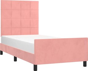 Rám postele s čelem růžový 80x200 cm samet 3125726