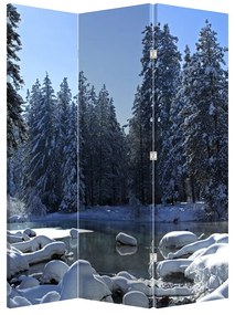 Paraván - Zasněžený les (126x170 cm)