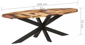 Jídelní stůl akácie / černá Dekorhome 175x175x75 cm