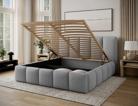 Postel Edvige + Dřevěný rám + plynový výtah + kontejner 160x200