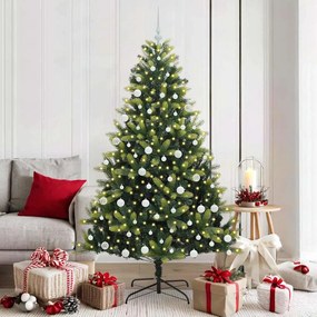 Umělý skládací vánoční stromeček 300 LED Zelená 180 cm PVC a PE 3395994