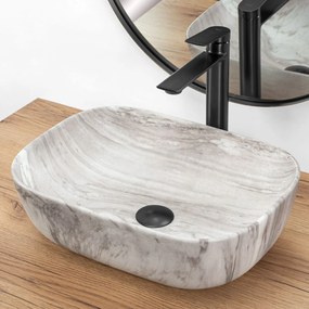Rea Belinda Ash, umyvadlo na desku 460x330x135 cm, imitace kamene matná, REA-U3324