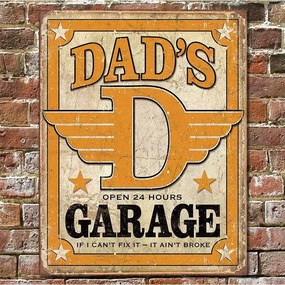 Plechová cedule Dads Garage 40 cm x 32 cm
