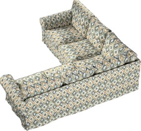 Potah na pohovku IKEA  Ektorp rohová barva modrá látka pletený vzor, vzorované