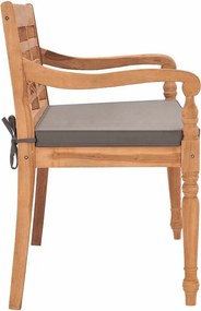 Lavice Batavia s tmavě šedou poduškou 120 cm masivní teak 316030
