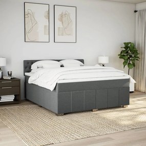 Box spring postel s matrací tmavě šedá 180x200 cm textil 3289455